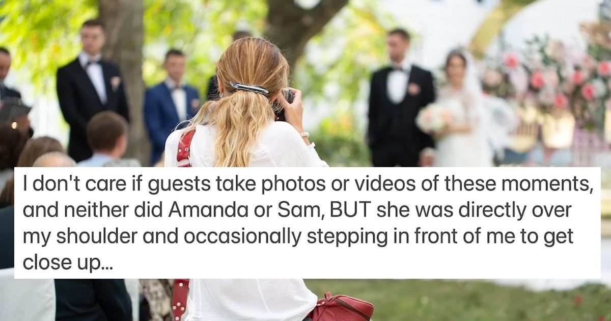 Photographer asks wedding guest to leave, 'stay out of my way.' 'I am ...