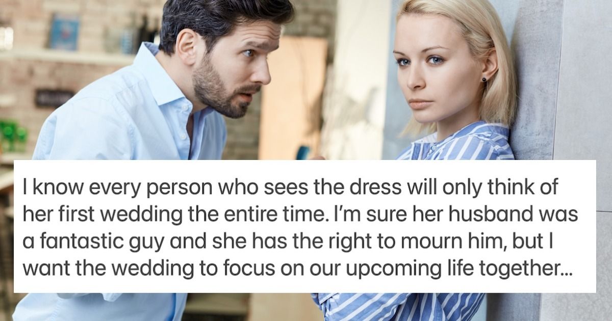 Bride's wedding dress honors late husband, groom demands a new one. 'It ...