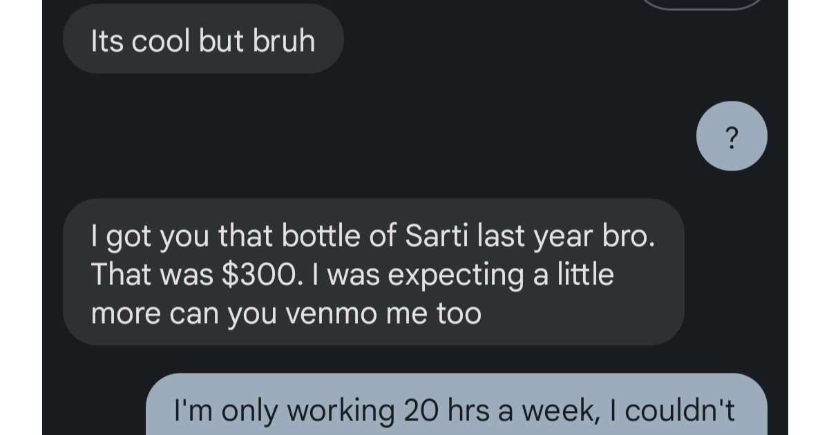 Guy asks if he was wrong for not matching the $ value of friend's bday ...
