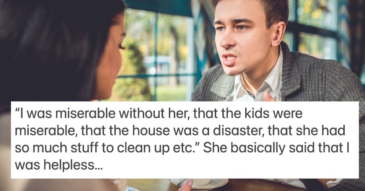 Husband 'embarrasses' stay-at-home wife by rejecting 'man child' lie at ...