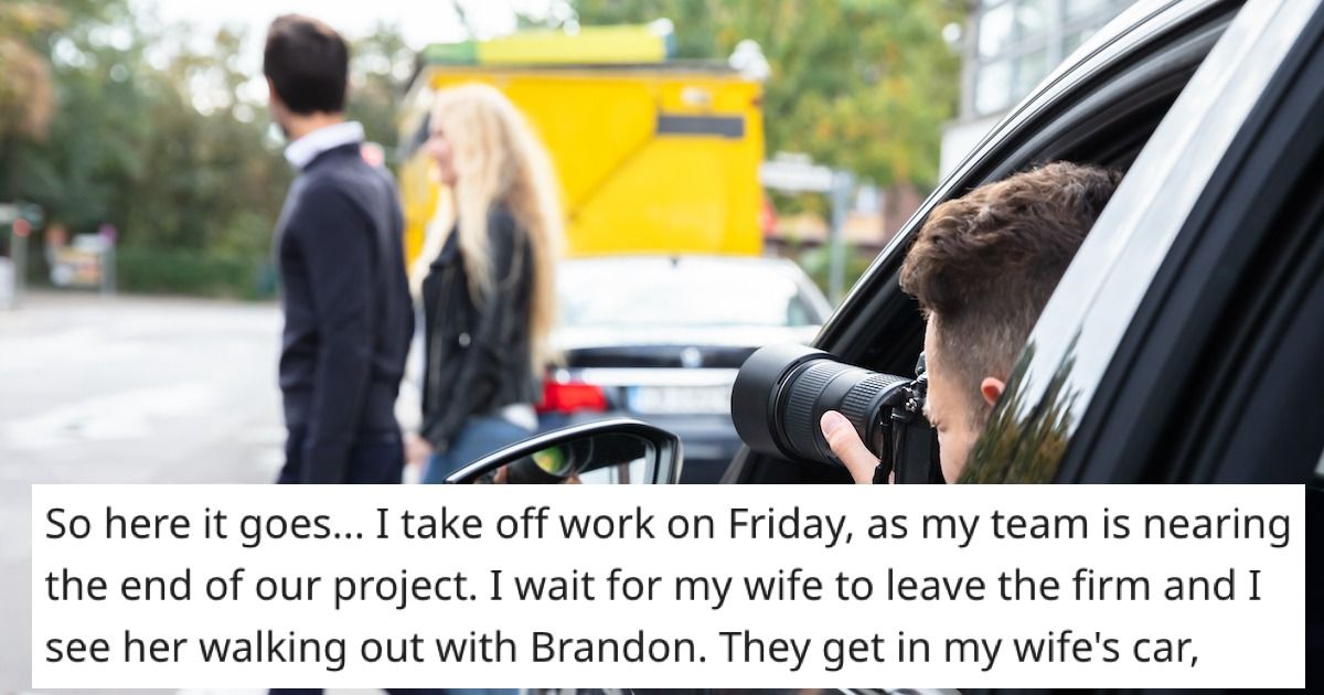 Husband suspects wife is cheating with coworker so he follows her after ... Husband suspects wife is cheating with coworker so he follows her after ...