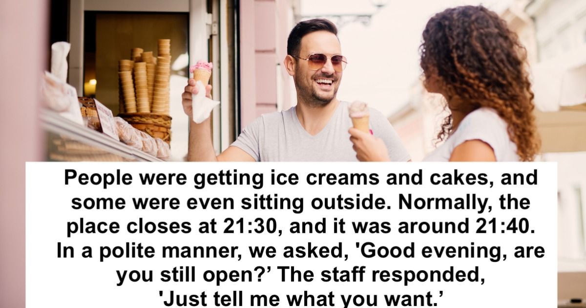Man asks if he can order ice cream after closing time, staff is clearly annoyed. AITA ...