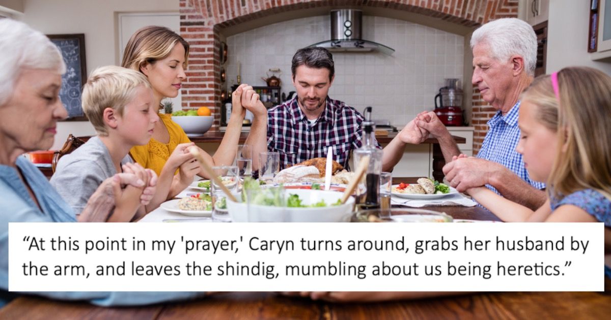 Christian woman commands man to say grace; he maliciously complies ...