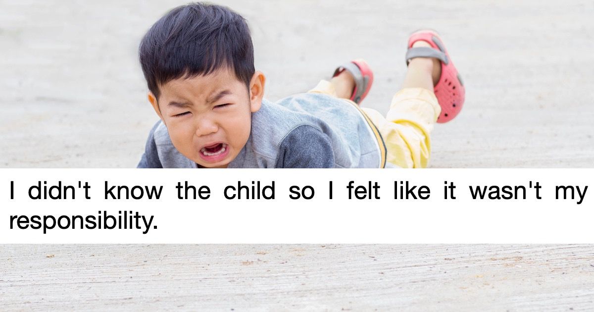 Mom furious at man for not helping her child who fell; he asks if he ...