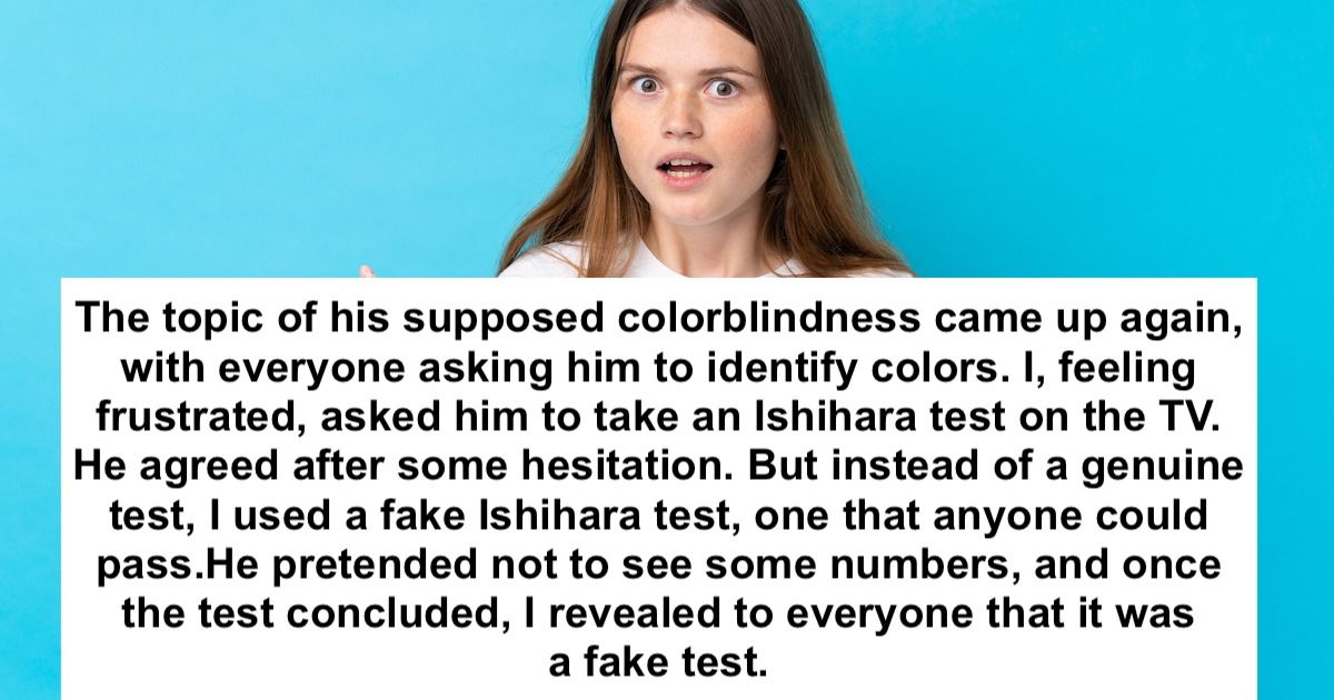 Teen makes brother take colorblindness test at birthday party to prove ...
