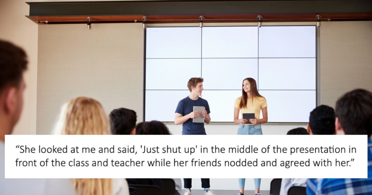 Teen maliciously complies during group project presentation when ...