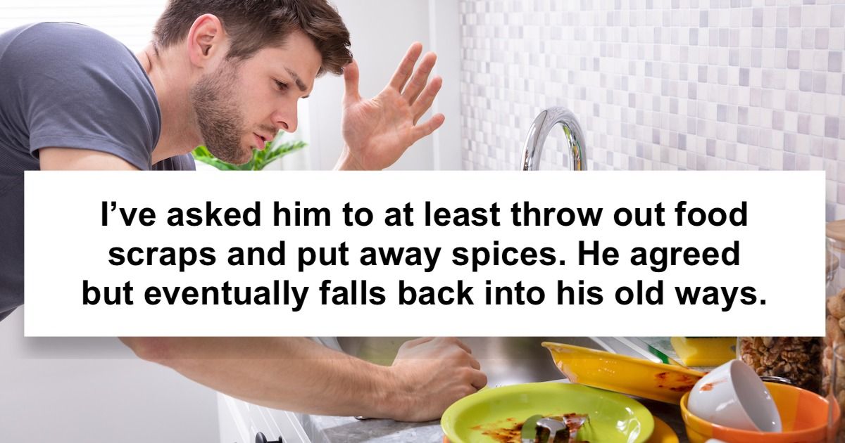 Woman takes pics and replicates husband's kitchen mess to prove point ...