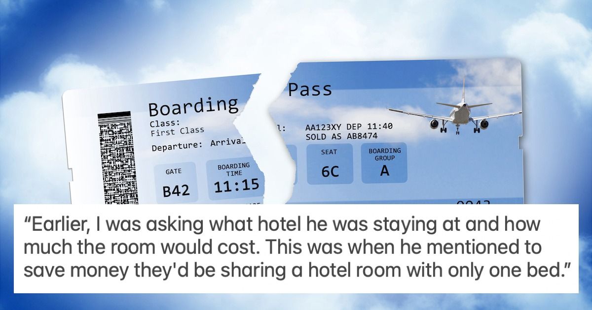 GF shreds BF's free plane tickets when he spills he'll be sharing bed ...
