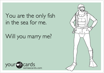 You are the only fish in the sea for me. Will you marry me? | Valentine ...