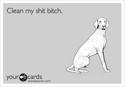 Clean my shit bitch. | College Ecard