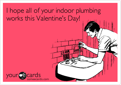 I hope all of your indoor plumbing works this Valentine's Day ...
