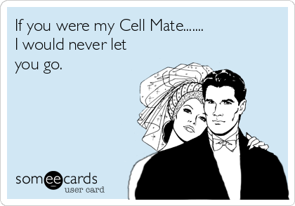 If you were my Cell Mate....... I would never let you go. | Breakup Ecard